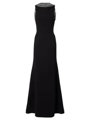 David Koma Embellished Cady Gown - Black