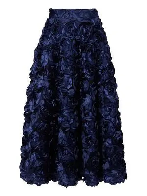 Remain Birger Christensen Floral-appliqué Midi Skirt - Blue