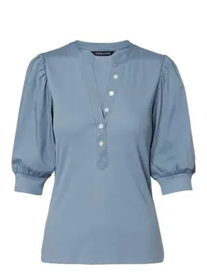 Veronica Beard Coralee Cotton-blend Blouse - Blue