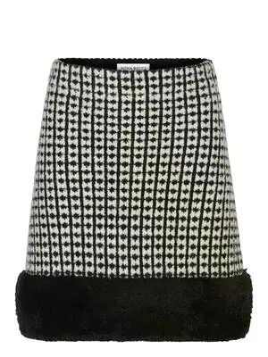 Nina Ricci Tweed-effect Knitted Miniskirt - Black