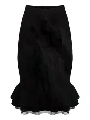 Nina Ricci Ruffled Knit Skirt - Black