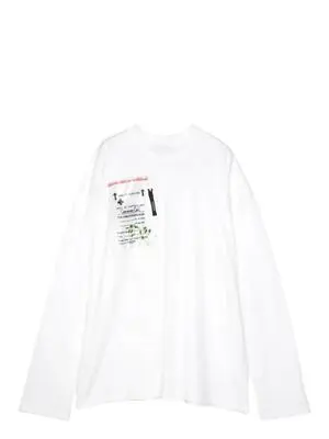 YOSHIOKUBO Label-print Long-sleeve T-shirt - White