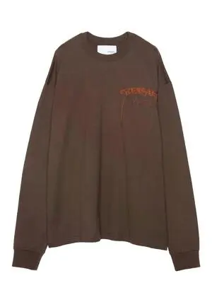 YOSHIOKUBO Graphic-print Long-sleeve T-shirt - Brown