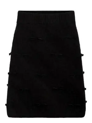 Nina Ricci Bow-embellished Knit Mini Skirt - Black
