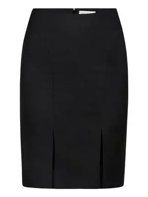 Nina Ricci Slit Wool Mini Skirt - Black