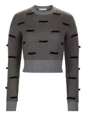Nina Ricci Bow-embellished Mohair Sweater - Grey