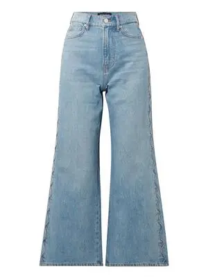 Veronica Beard Taylor Cropped Wide-leg Jeans - Blue