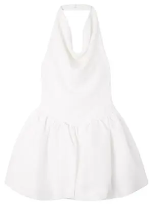 SELF-PORTRAIT Draped Halterneck Mini Dress - White