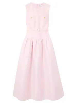 SELF-PORTRAIT Taffeta Midi Dress - Pink