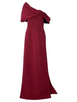 Sabina Bilenko Mallow One-shoulder Draped Crepe Gown - Red