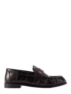 Saint Laurent Le Loafer Eel Loafers - Brown