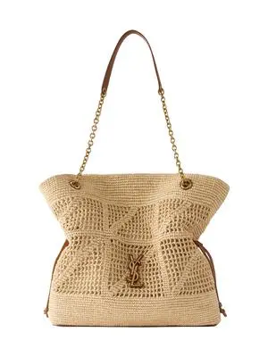 Saint Laurent Jamie Raffia Tote - Neutrals