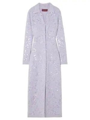 Gucci Paillette-embellished Bouclé Midi Dress - Purple