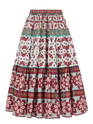 LA DOUBLEJ Printed Cotton-Voile Maxi Skirt