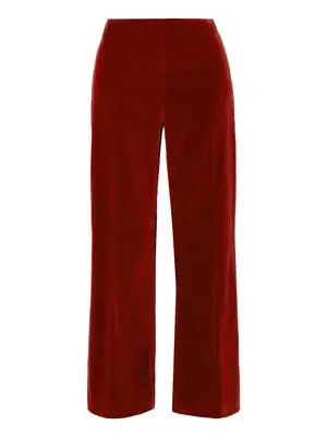 Etro Cotton-blend Velvet Flared Pants - Burgundy
