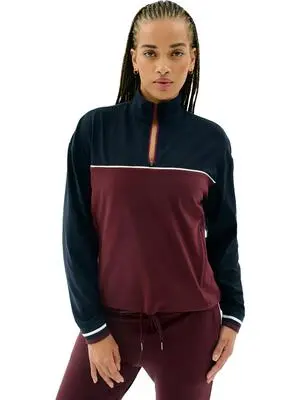 Splits59 Millie Airweight Half Zip - Dark Cherry/indigo
