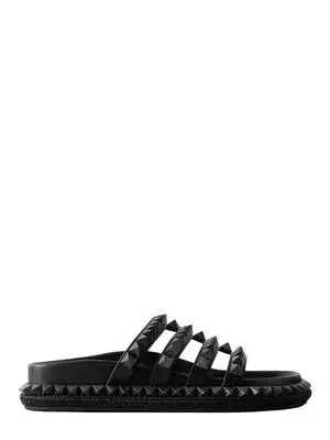 CHRISTIAN LOUBOUTIN Pyra Hallulila Studded Leather Sandals - Black