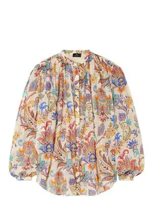Etro Paisley-print Cotton-voile Blouse - Cream