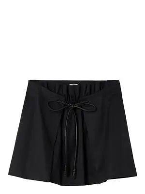 Loewe Leather-trimmed Layered Mini Skirt - Black