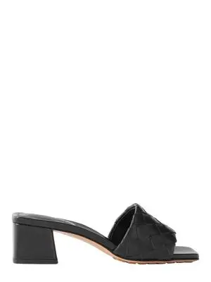 Bottega Veneta Riva Intrecciato Leather Mules - Black