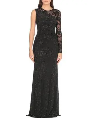SELF-PORTRAIT Lace Trimmed Dress - Black