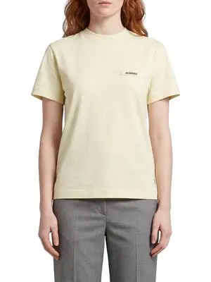 Jacquemus Short Sleeve Stretch-cotton Crewneck T-shirt - Yellow
