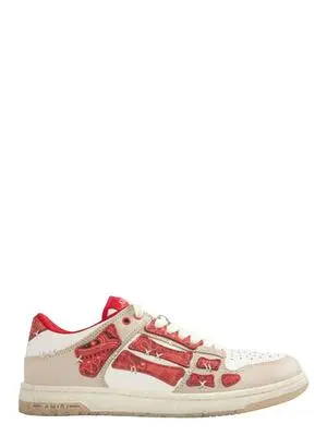Amiri Skel Top Low Bandana Varsity Sneakers - Red