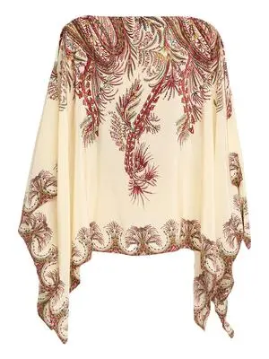 Etro Printed Silk Poncho - X0801 Print On White Base