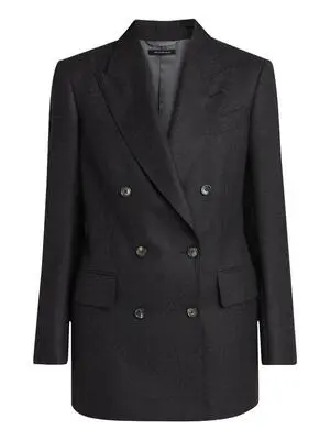 TOM FORD Tailoring Cashmere Double-breasted Jacket - Dark Grey