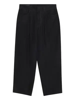 Giorgio Armani Relaxed-fit Pleated Lyocell Trousers - Solid Black
