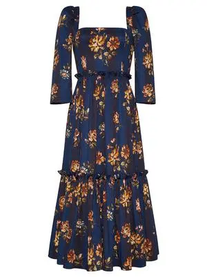 Cara Cara Blue Hill Midi Dress - Amour Flora Navy