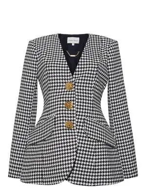 Cara Cara Wes Jacket - Houndstooth Black White