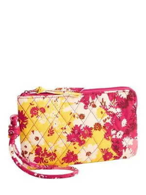 VERA BRADLEY Printed Zip Wristlet - Pink/green