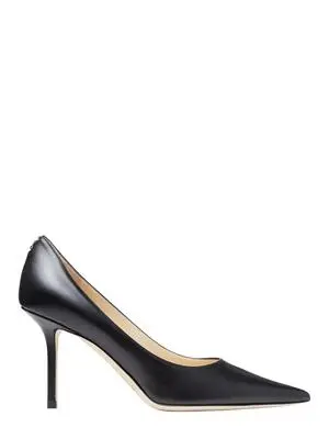 JIMMY CHOO Love 85 Calf Leather Pumps With Jc Emblem - Black