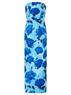 MILLY Orion Blurred Blossom Jacquard Maxi Dress - Blue
