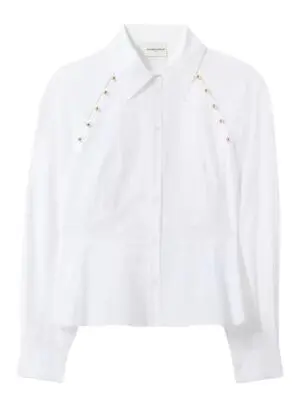 Claudie Pierlot Button-detail Peplum Shirt - White