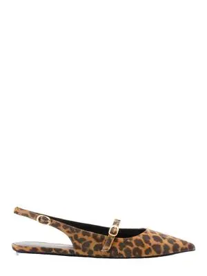 STUART WEITZMAN Emilia Slingback Pointed-toe Flat Pumps - Brown