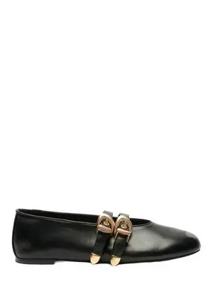 STUART WEITZMAN Maeve Buckle-strap Slingback Ballerinas - Black