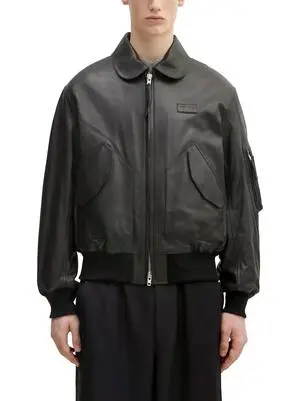 Kenzo Leather Zip-fastening Jacket - Black