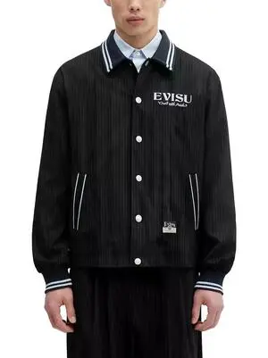 EVISU Pinstripe Varsity Jacket - Black
