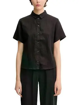 SAMSOE SAMSOE Short-sleeve Button-down Shirt - Black