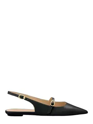 STUART WEITZMAN Slingback Buckle Flats - Black