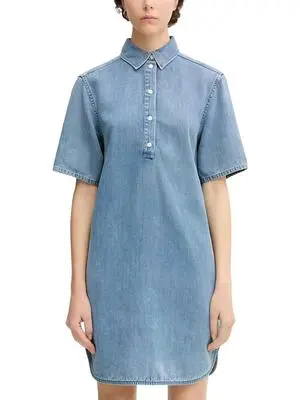SAMSOE SAMSOE Denim Shirt Dress - Blue