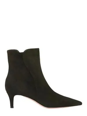 GIANVITO ROSSI Pointed-toe Suede Ankle Boots - Green