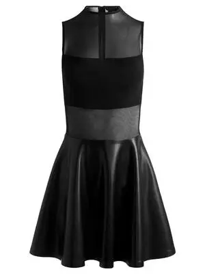 Alice + Olivia Chara Mesh-paneled Mini Dress - Black