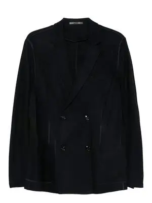 Giorgio Armani Double-breasted Cashmere Blazer - Blue