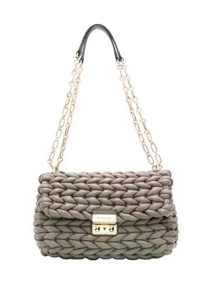 Michael Kors Braided Leather Shoulder Bag - Neutrals