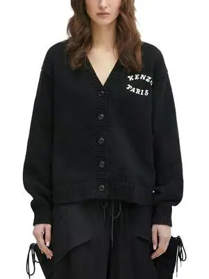 Kenzo Verdy Market Floral-embroidered Cardigan - Black