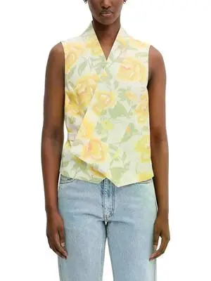 Kenzo Floral Print Sleeveless Top - White