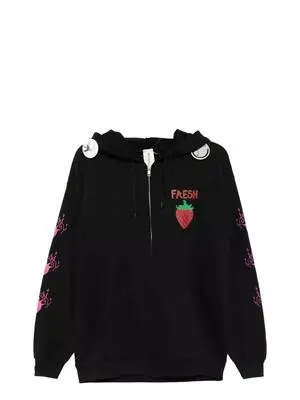 WESTFALL Graphic-print Zip-up Hoodie - Black